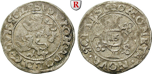 Schleswig-Holstein 1/16 Taler 1600 Gottorp, Johann Adolph, 1590-1616 ss ...