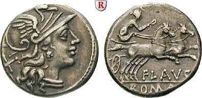 Denar Decimius Flavus, 150 v.Chr. ss+ | MA-Shops