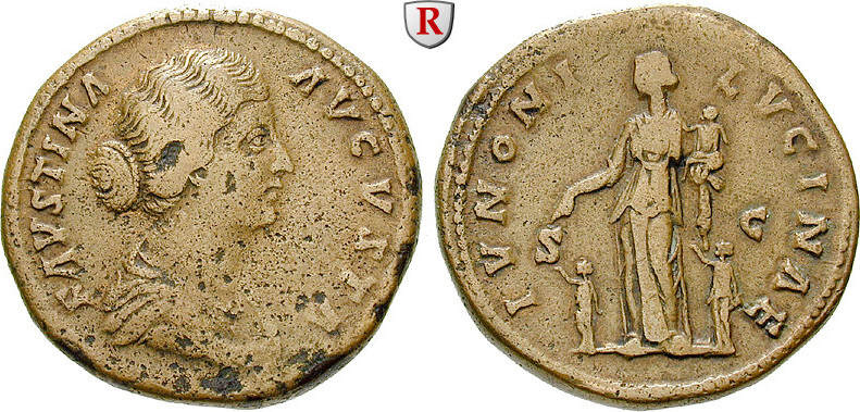 Sesterz 161-176 Faustina II., Frau des Marcus Aurelius, 147-176 ss, poröse Oberfläche, bestoßen ...