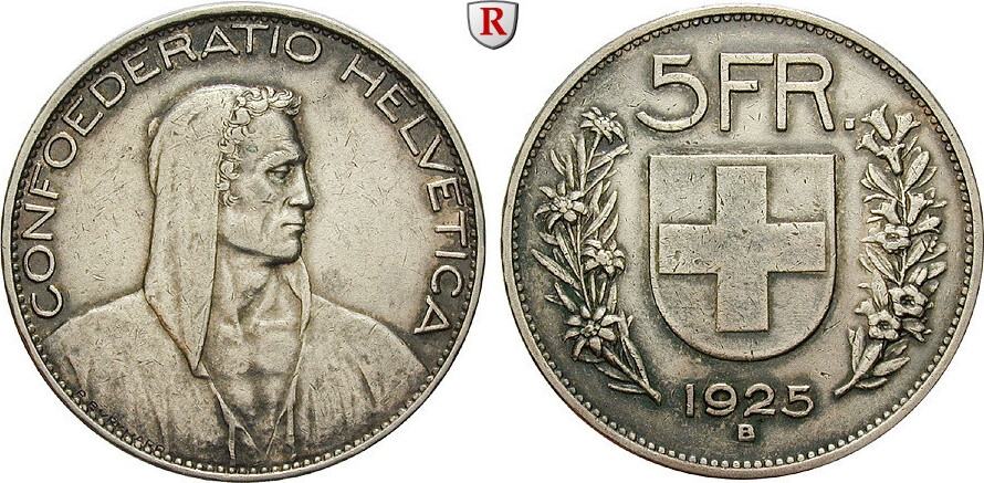 Schweiz 5 Franken 1925 Eidgenossenschaft ss+ | MA-Shops