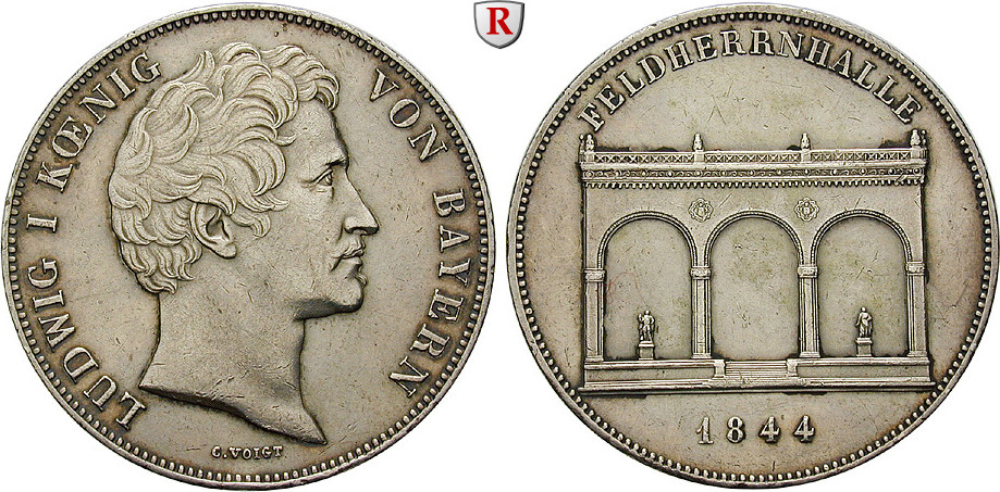 Bayern Geschichtsdoppeltaler 1844 Königreich, Ludwig I., 1825-1848 ss-vz, Rdf. | MA-Shops