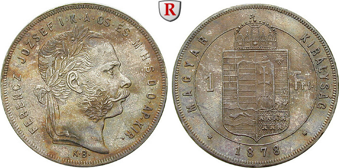 Ungarn Forint 1878 Franz Joseph I., 1848-1916 ss-vz | MA-Shops