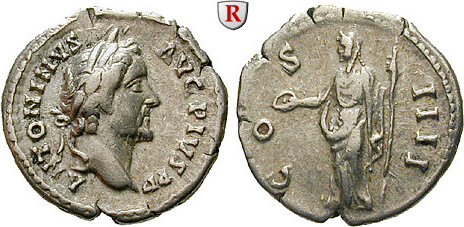 Denar 145-161 Antoninus Pius, 138-161 ss+ | MA-Shops