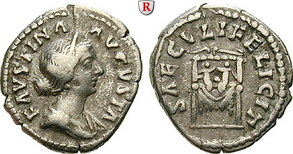 Denar Faustina II., Frau des Marcus Aurelius, 147-176 ss | MA-Shops