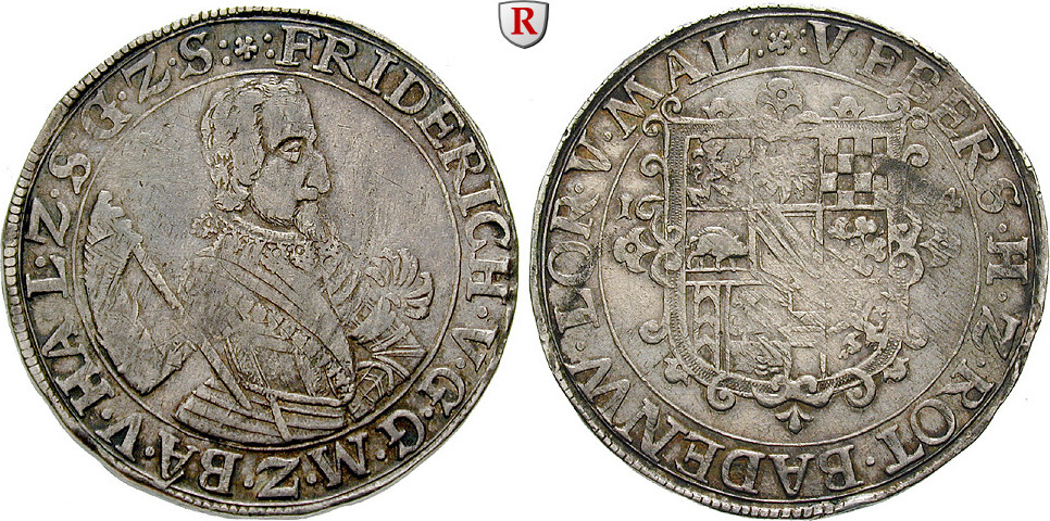 Reichstaler 1624 Baden-Durlach, Friedrich V., 1622-1659 ss | MA-Shops