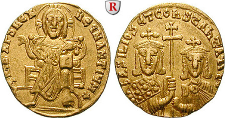 Byzanz Solidus Basilius I. und Constantinus, 868-879, Gold, 4,4 g f.vz ...