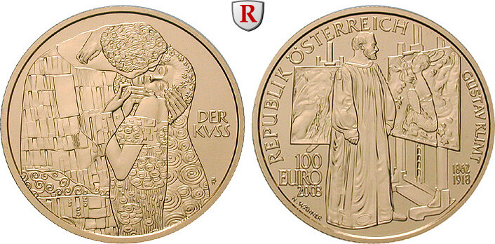 Austria 100 Euro 2003 2. Republik, seit 1945, Gold, 16,23 g mint state ...