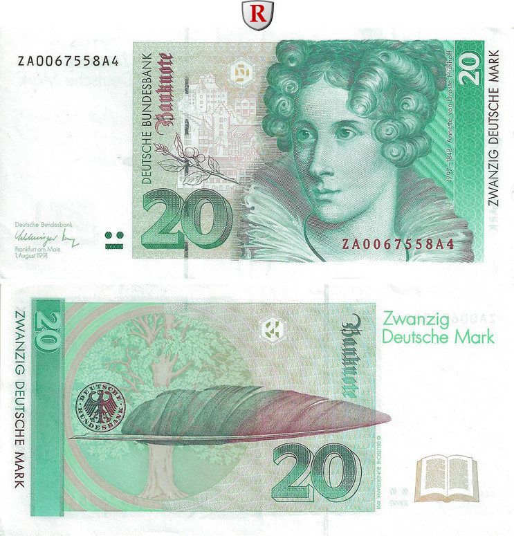Bundesrepublik Deutschland 20 DM 1991-08-01 I- | MA-Shops
