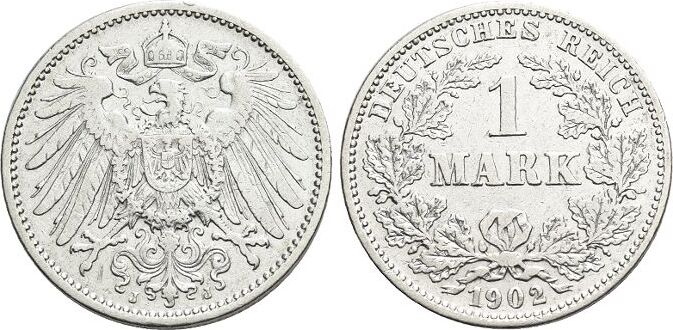Deutsches Reich Mark 1902 J sehr schön - vorzüglich | MA-Shops