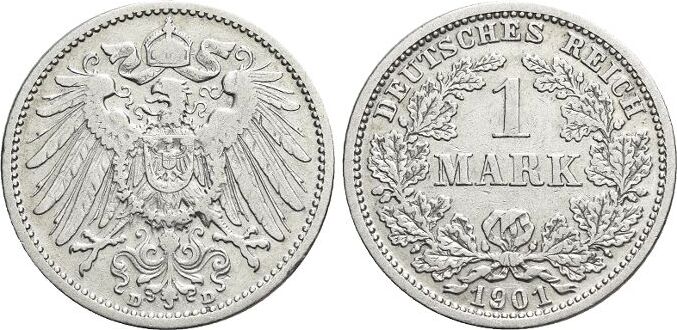 Deutsches Reich Mark 1901 D sehr schön + | MA-Shops