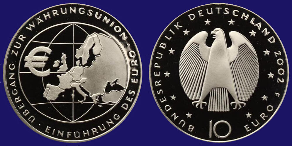 Duitsland 10 Euro 2002 F Invoering van de euro Proof in Capsule | MA-Shops