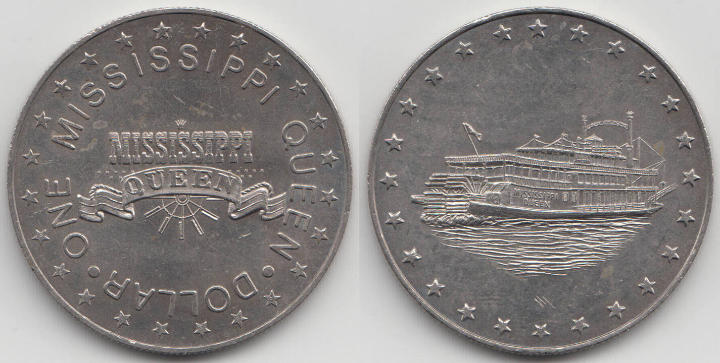 Amerika Local 1 Dollar Token ? MISSISSIPPI QUEEN - Casino Token ss | MA ...