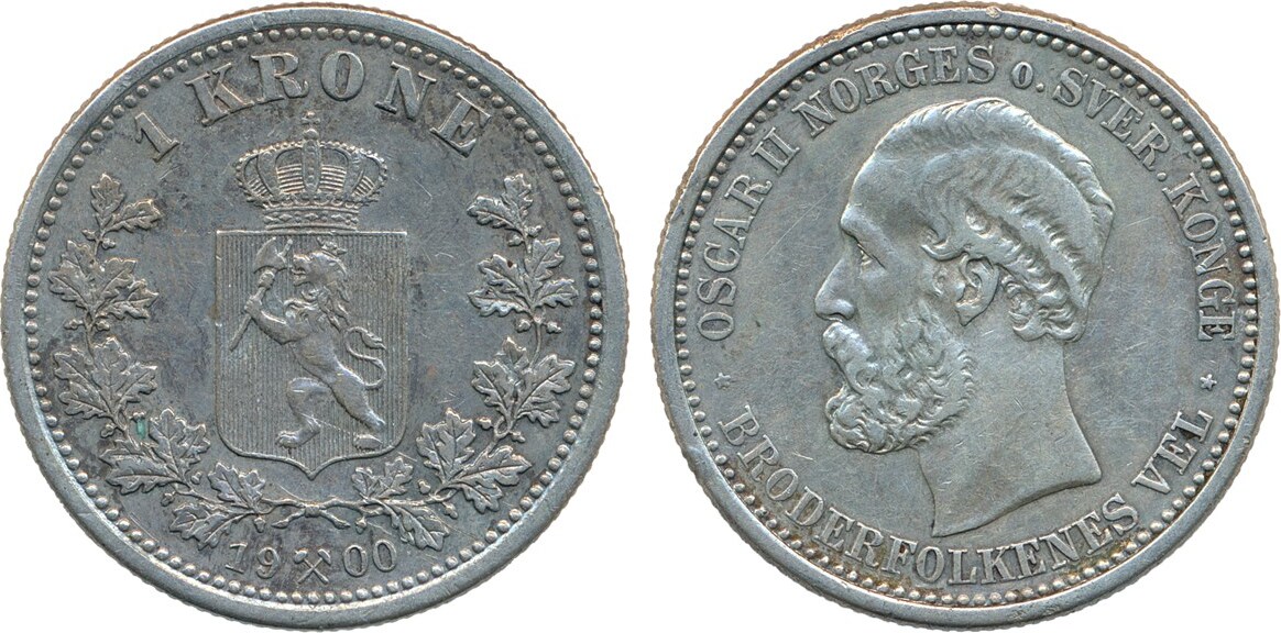 Mynter 1 Kroner 1900 Kv 1+ | MA-Shops