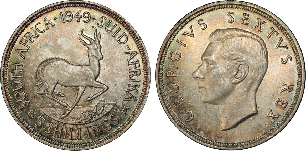 Mynter South Africa 5 Shillings 1949 AU | MA-Shops