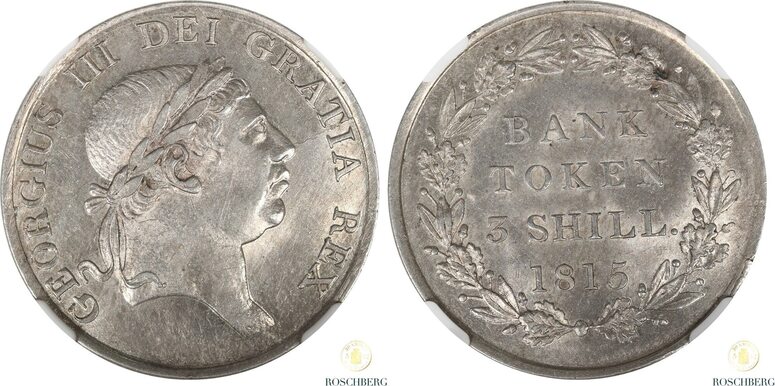 Mynter 3 Shilling 1815 Great Britain Kv NGC MS63 | MA-Shops