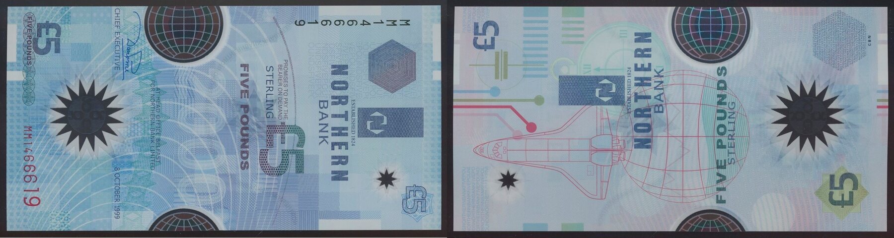 Sedler Nord-Irland 5 Pounds 2000 Millennium Kv 0 | MA-Shops