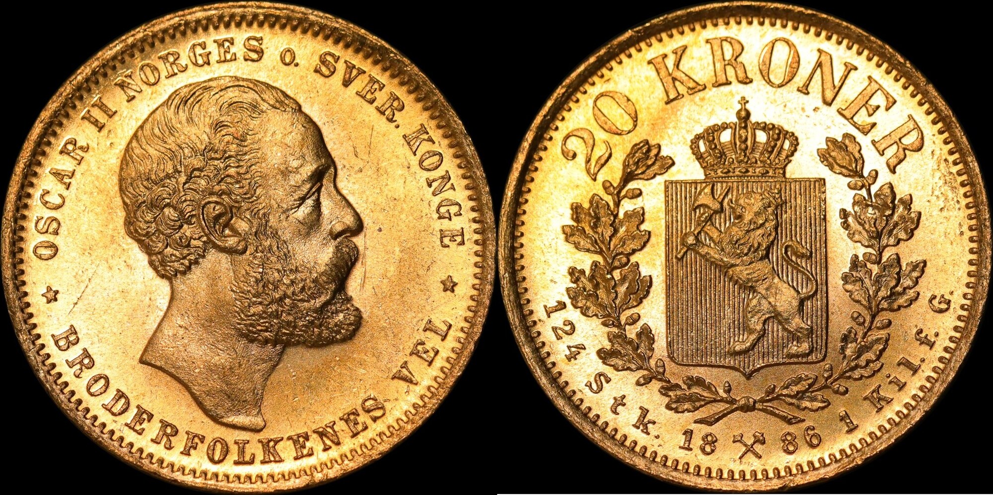 Mynter Norway 20 Kroner 1886 UNC | MA-Shops