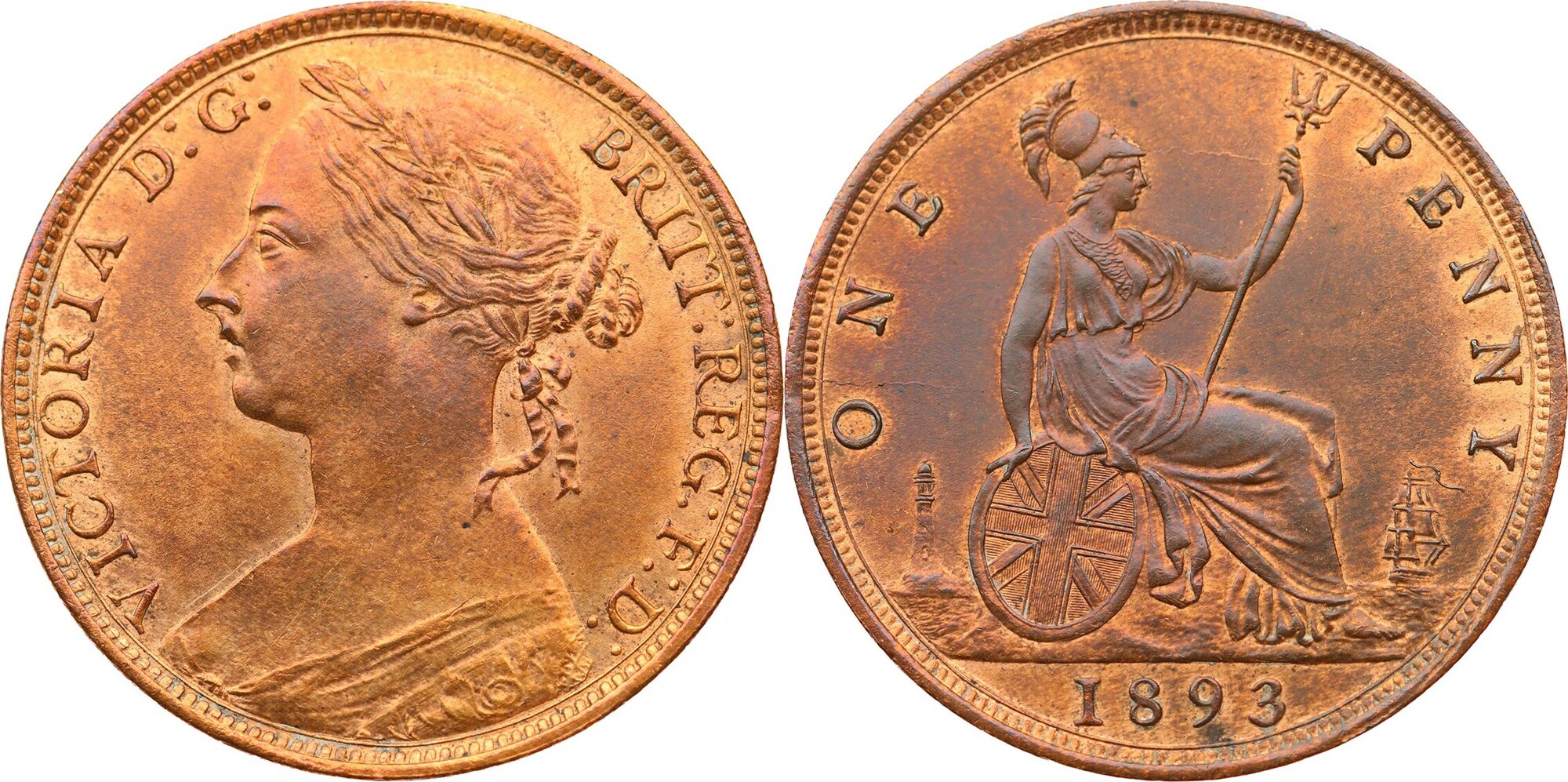 Mynter 1 Penny 1893 Great Britain UNC | MA-Shops