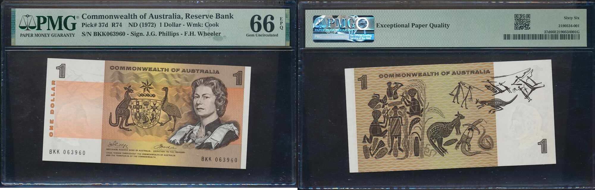 Sedler 1 Dollar 1972 Australia ND PMG 66 EPQ | MA-Shops