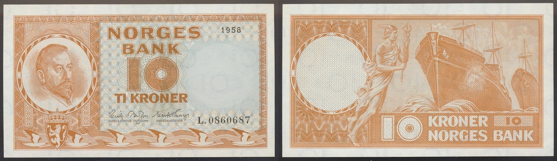 Sedler 10 Kroner 1958 L Kv 0 | MA-Shops