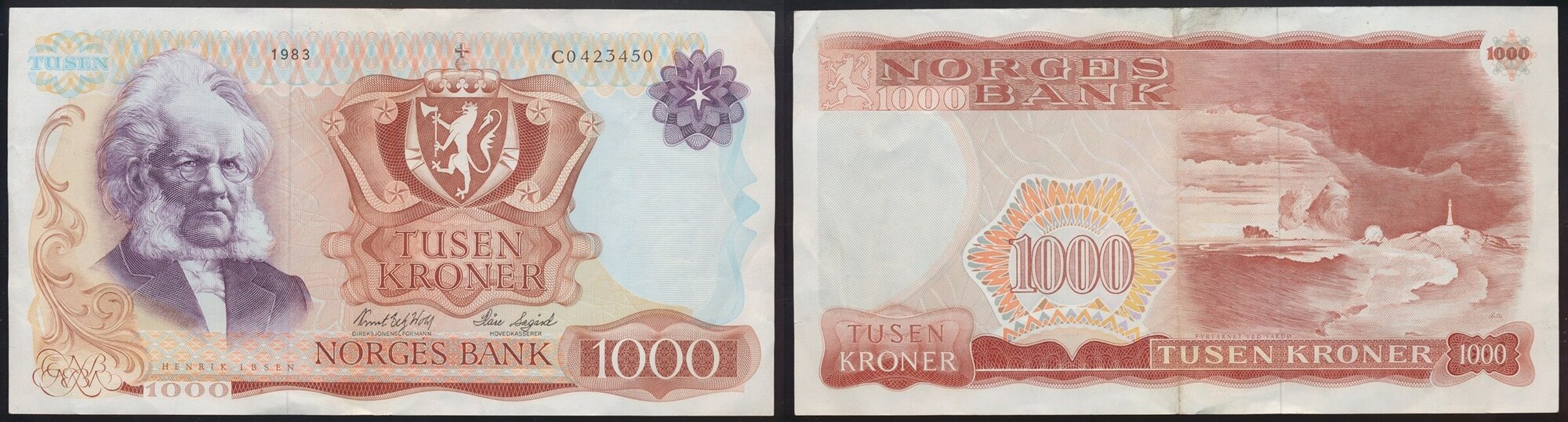 Sedler 1000 Kroner 1983 C Kv 1+, lett smuss | MA-Shops