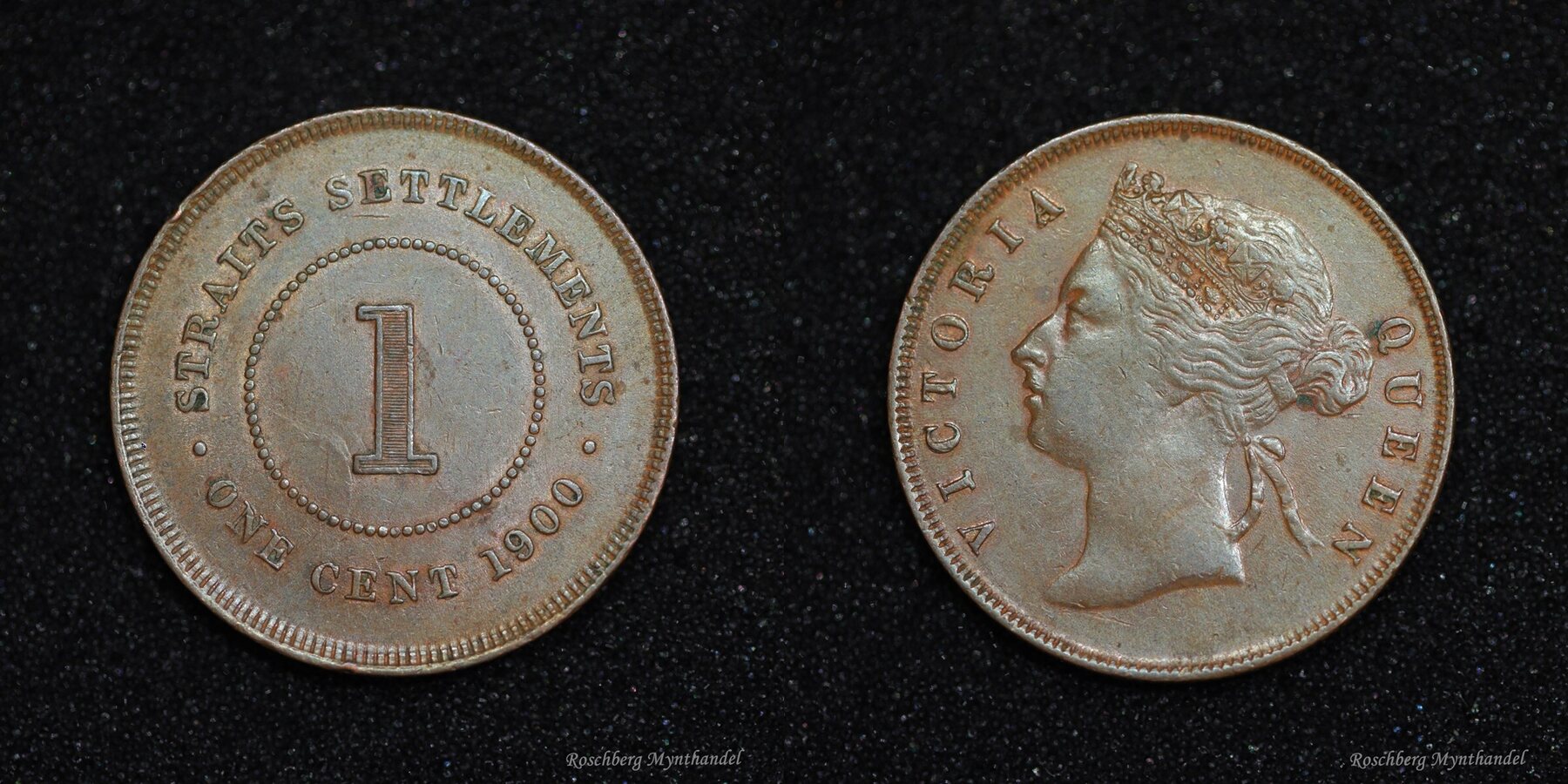 Mynter 1 Cent 1900 Straits Settlements Kv 01 | MA-Shops