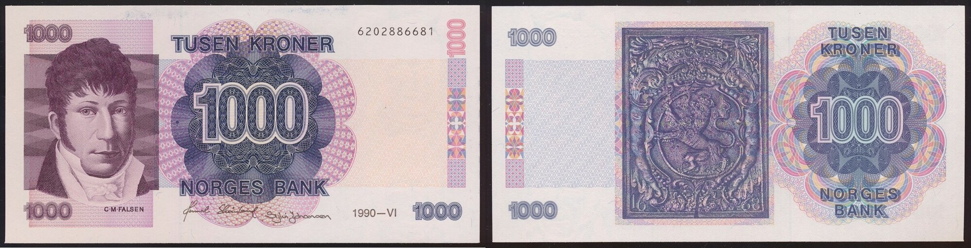 Sedler 1000 Kroner 1990 Kv 0 (UNC) | MA-Shops