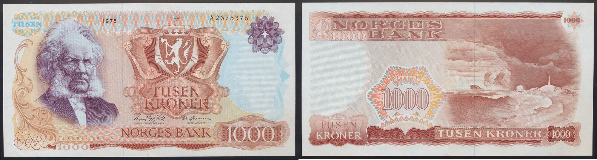 Sedler 1000 Kroner 1975 A Kv 01 (AU) | MA-Shops