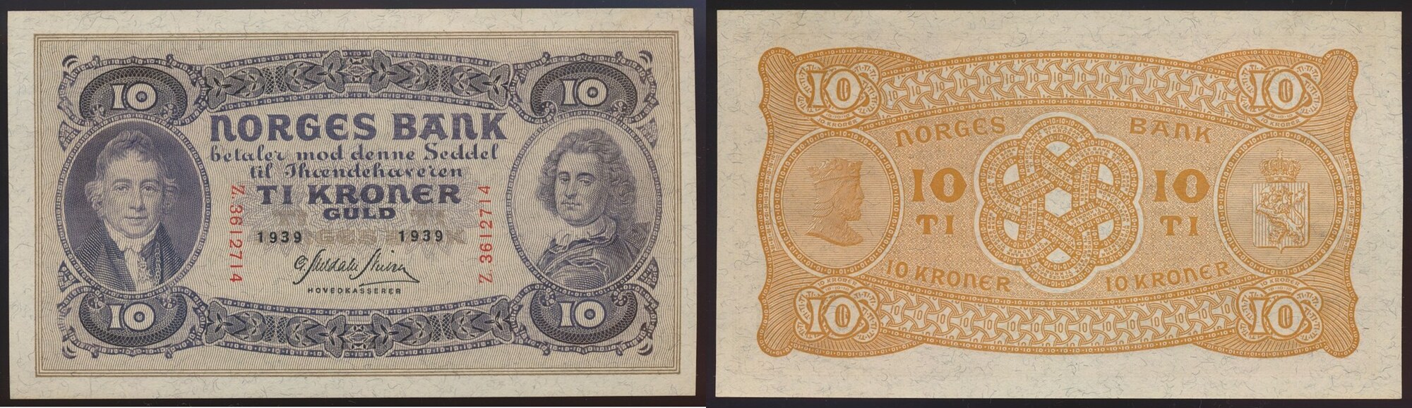 Sedler 10 Kroner 1939 Z Kv 0 | MA-Shops