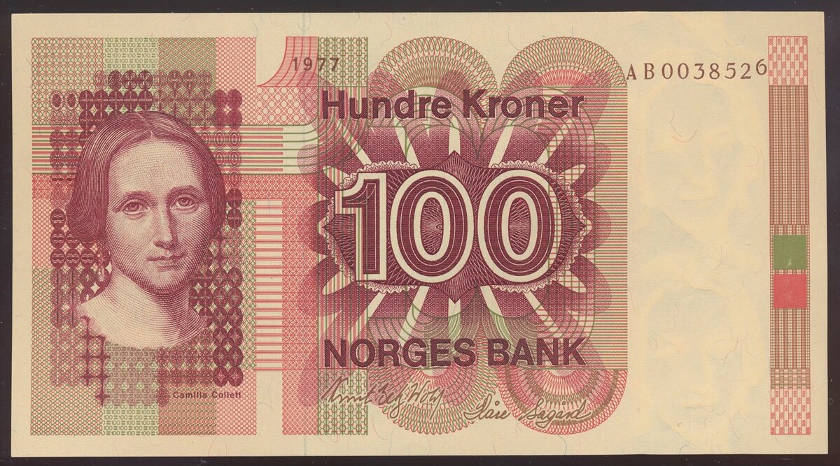 Sedler 100 Kroner 1977 AB Kv 0 | MA-Shops