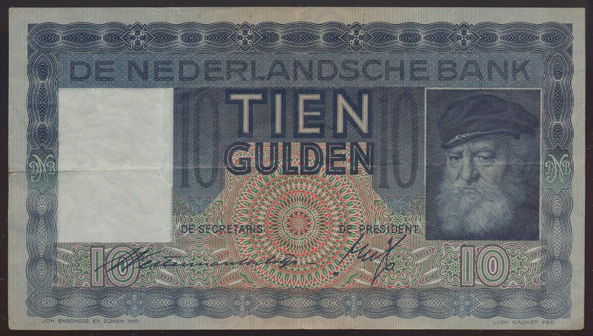 Sedler 10 Gulden Nederland 1937 VF+ | MA-Shops
