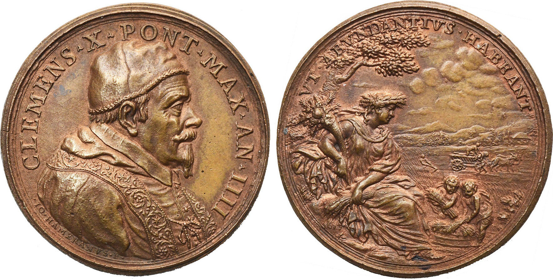 Vatican 1673 Clemens X. Bronze medal year IIII. | MA-Shops
