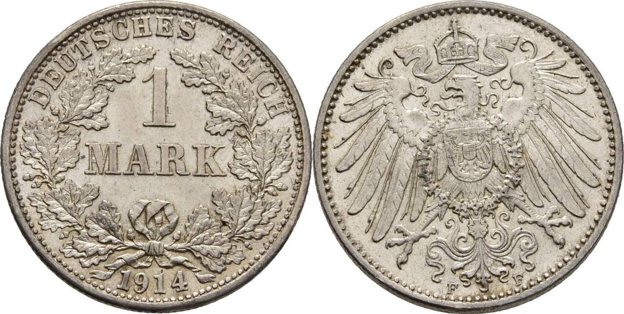 Deutsches Reich 1 Mark 1914 F ss+ | MA-Shops
