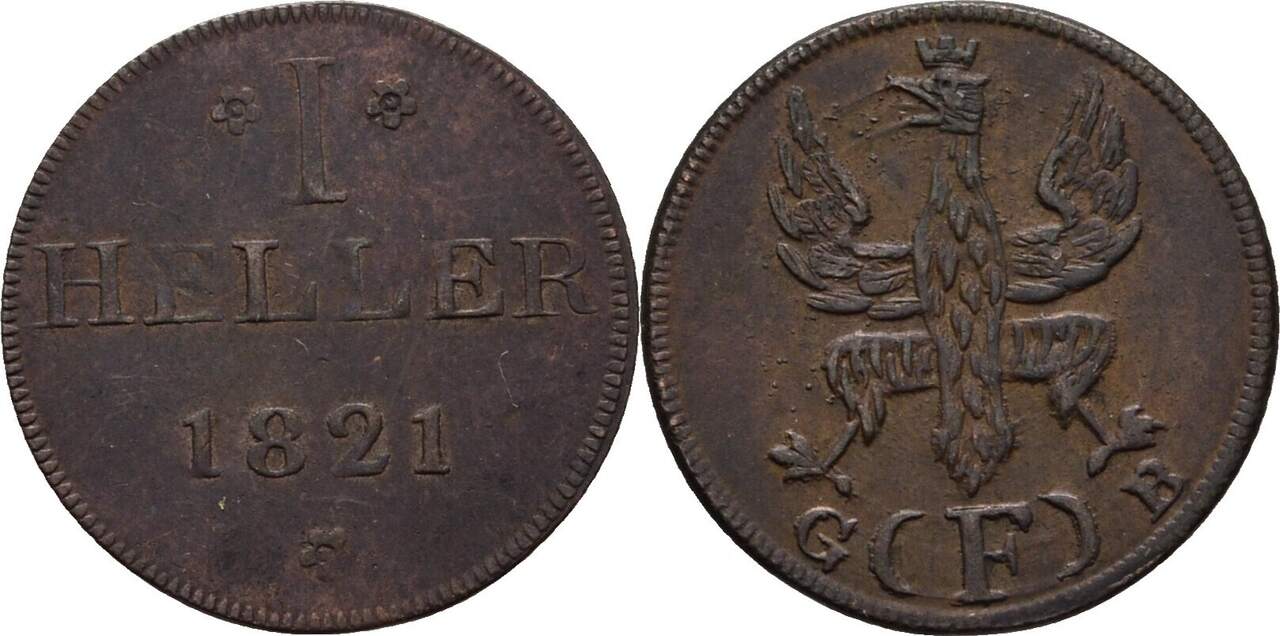 Frankfurt 1 Heller 1821 ss | MA-Shops
