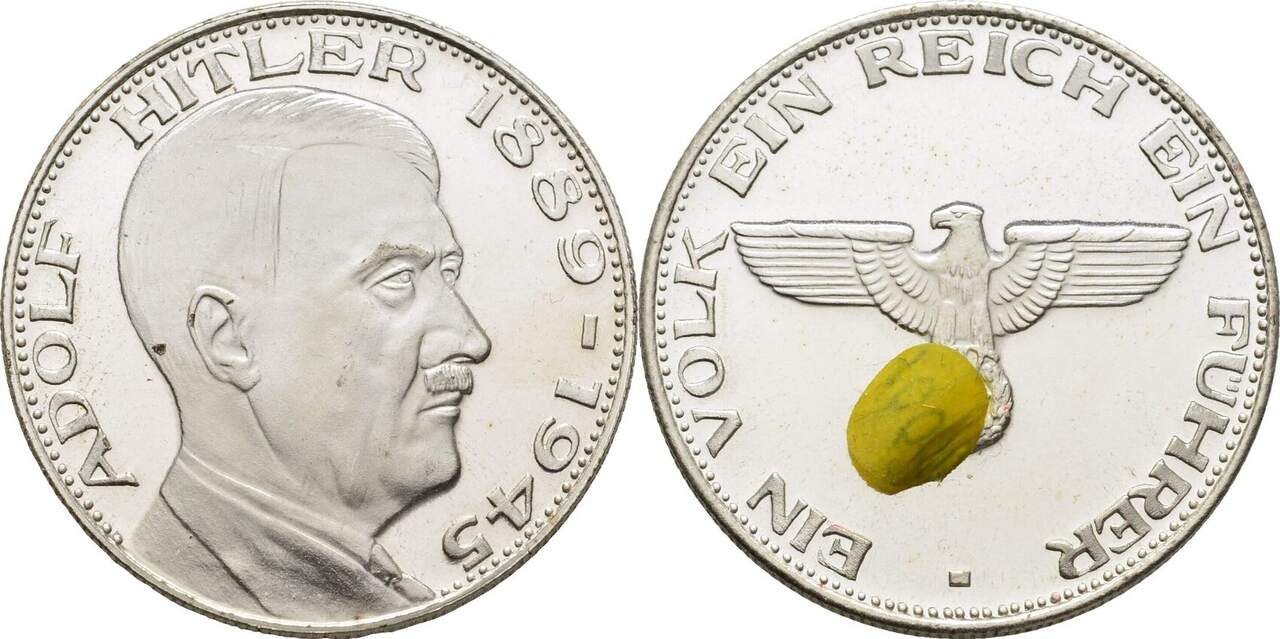 Deutsches Reich Medaille Adolf Hitler offen, Kontaktmarken, polierte ...