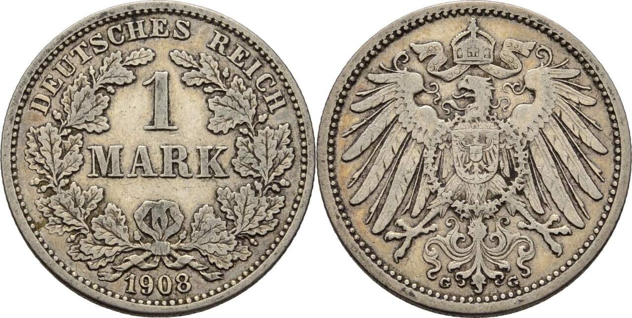 Deutsches Reich 1 Mark 1908 G ss | MA-Shops