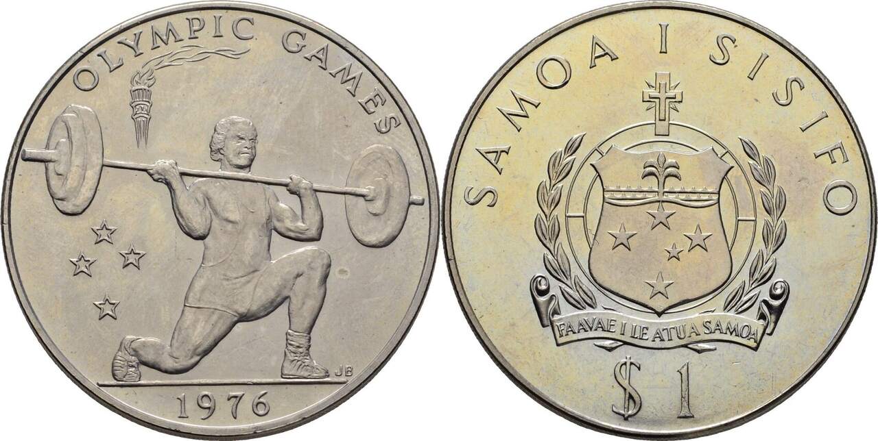Samoa 1 Dollar 1976 Olympiade prägefrisch | MA-Shops