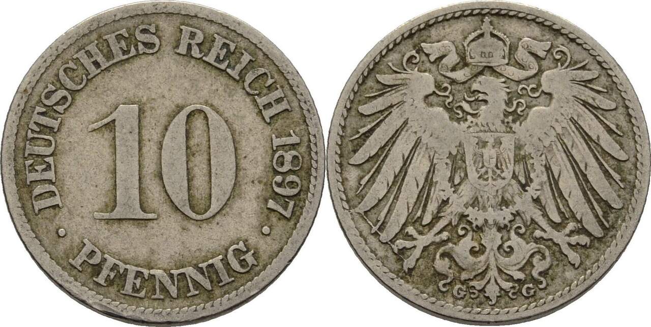 Deutsches Reich 10 Pfennig 1897 G ss- | MA-Shops