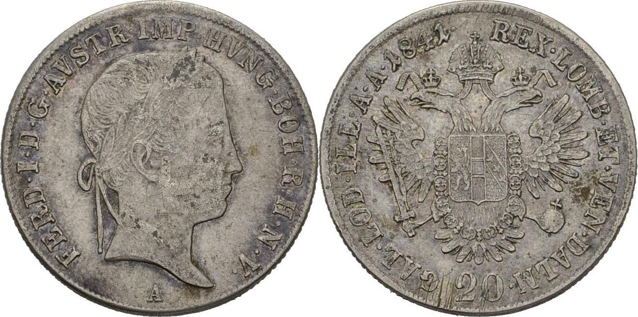 Austria Habsburg Wien 20 Kreuzer 1841 Ferdinand I., 1835-1848. ss | MA-Shops