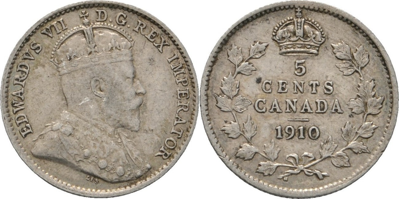 Canada 5 Cents 1910 Edward VII 1901 1910 Ss MA Shops Canada 5 Cents 1910 Edward VII 1901 1910 Ss MA Shops