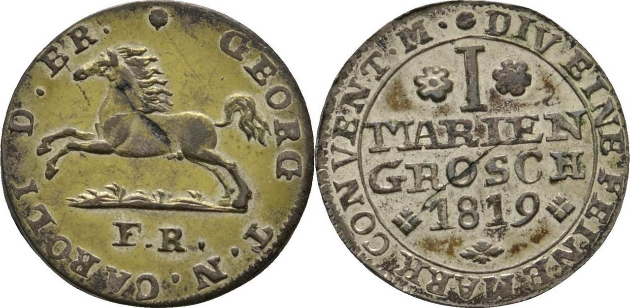 Braunschweig Wolfenbüttel Mariengroschen 1819 Karl II., 1815-1830 kl ...