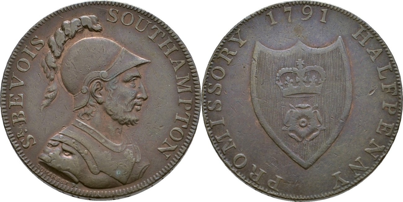 Großbritannien Hampshire Southampton 1/2 Penny Token 1791 ss | MA-Shops