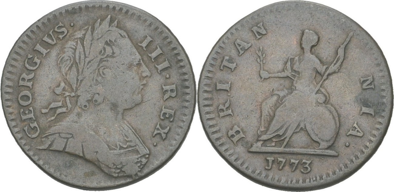 Grossbritannien Farthing 1773 George III., 1760-1820 ss- | MA-Shops