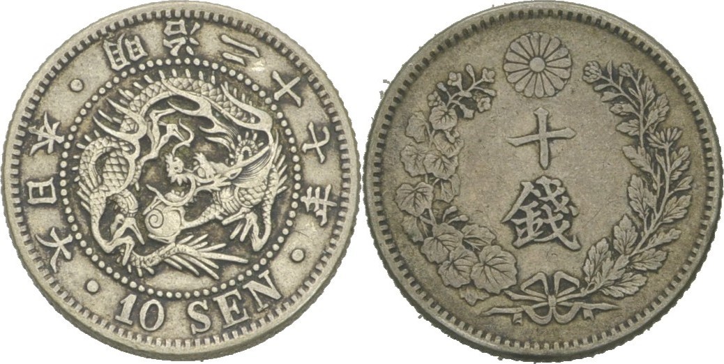 Japan 10 Sen 1904 Mutsuhito, 1867-1912 ss | MA-Shops