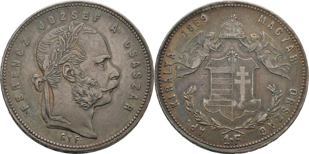 Austria Ungarn Karlsburg Forint 1869 Franz Joseph, 1848 - 1916. kl. Kratzer, ss | MA-Shops