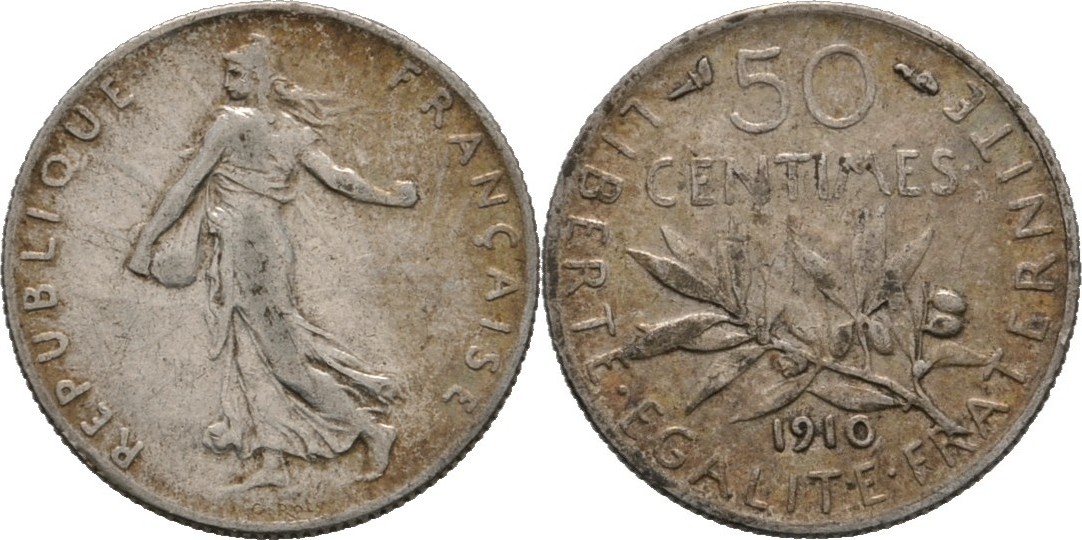 Frankreich 50 Centimes 1910 ss | MA-Shops