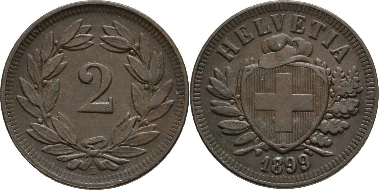 Schweiz Bern 2 Rappen 1899 ss | MA-Shops