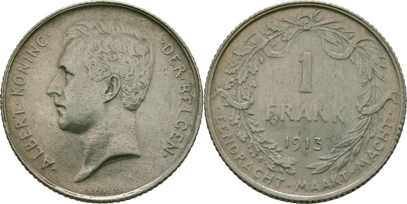Belgien Franc 1913 Albert I.,1909-1934 Kratzer, ss | MA-Shops