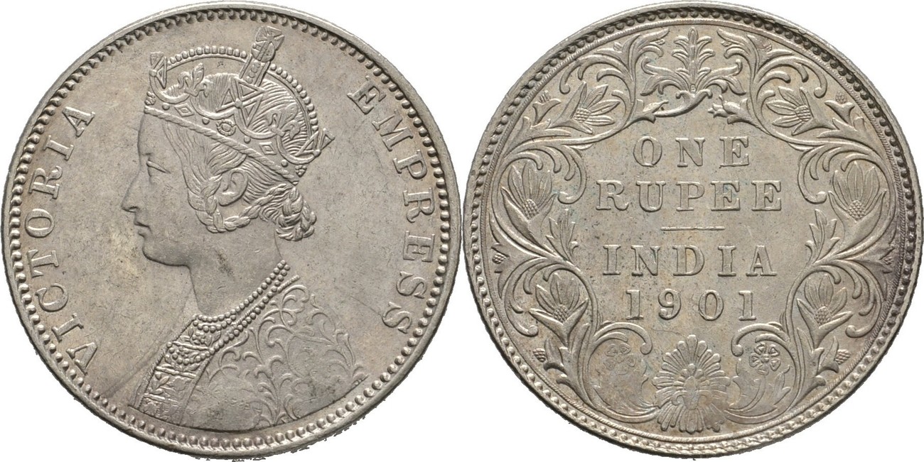 British India Bombay Rupee 1901 Victoria, 1837-1901 vz | MA-Shops