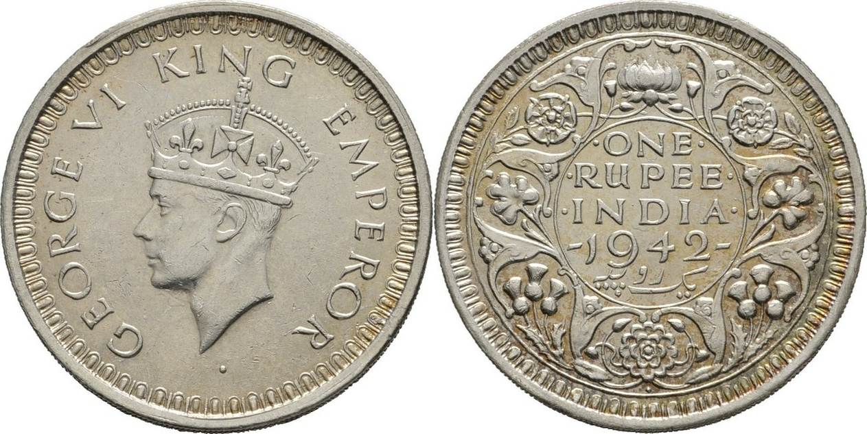 British India Rupee 1942 Edward VII., 1901-1910 vz | MA-Shops